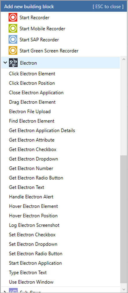 How to automate Electron Apps running in development mode with Leapwork?