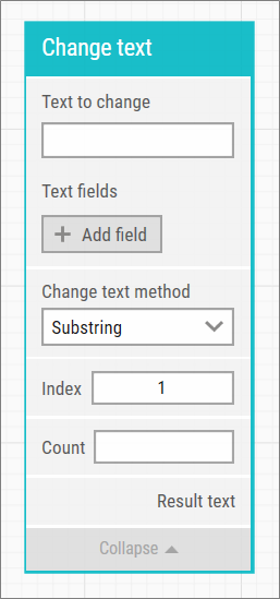 How does different properties of the "Change Text" block work