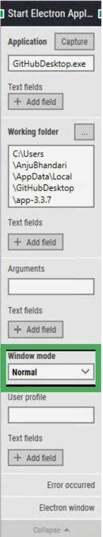 Working on GitHub Desktop Automation with Electron Block