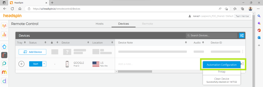 How to set up a Mobile Device Connection - HeadSpin
