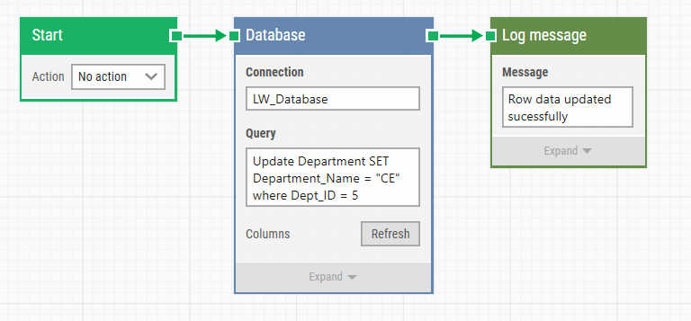 How to perform CRUD operations using Database block in Leapwork
