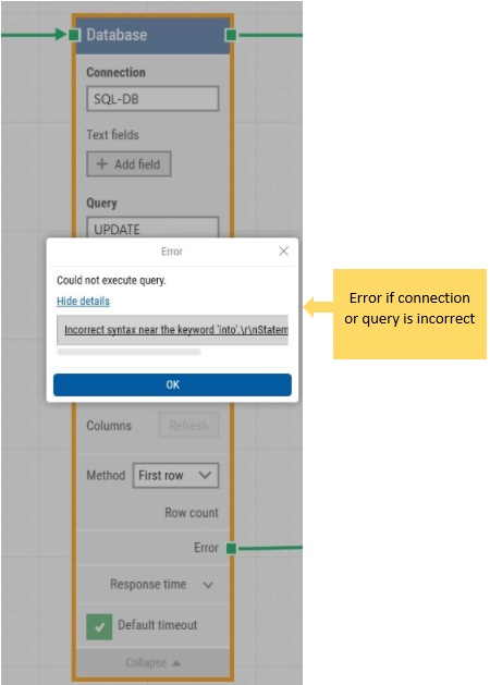 How to perform an Update operation in Leapwork using a Database Block?