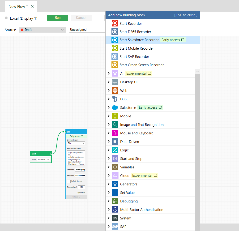 Steps to Enable Salesforce Fusion Recorder in Leapwork