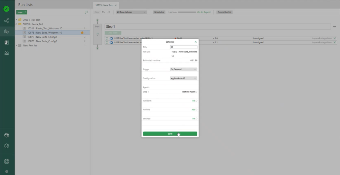 Import test cases in Leapwork to automate and publish results on ADO